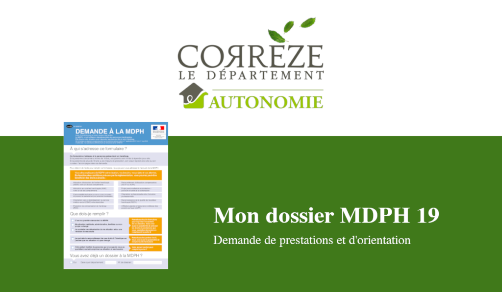Dossier MDPH 19 en ligne - Ma demande de prestations handicap