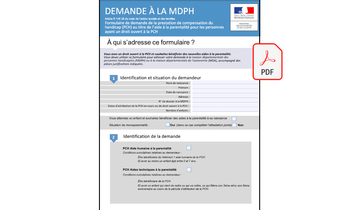 Demande de PCH Parentalité - Aide humaine et technique